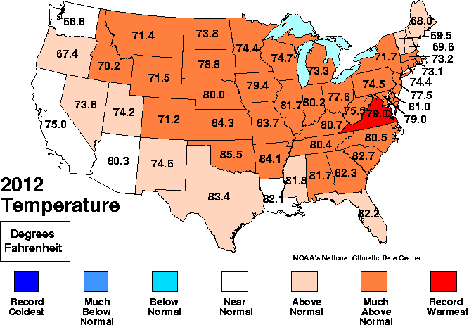 US Temperature Trend Maps : USDA ARS